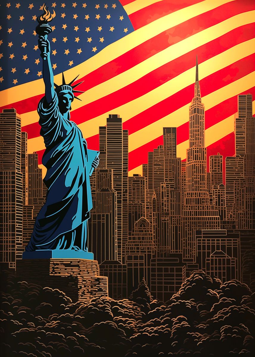 'Statue of Liberty' Poster, picture, metal print, paint by Reubenz ...