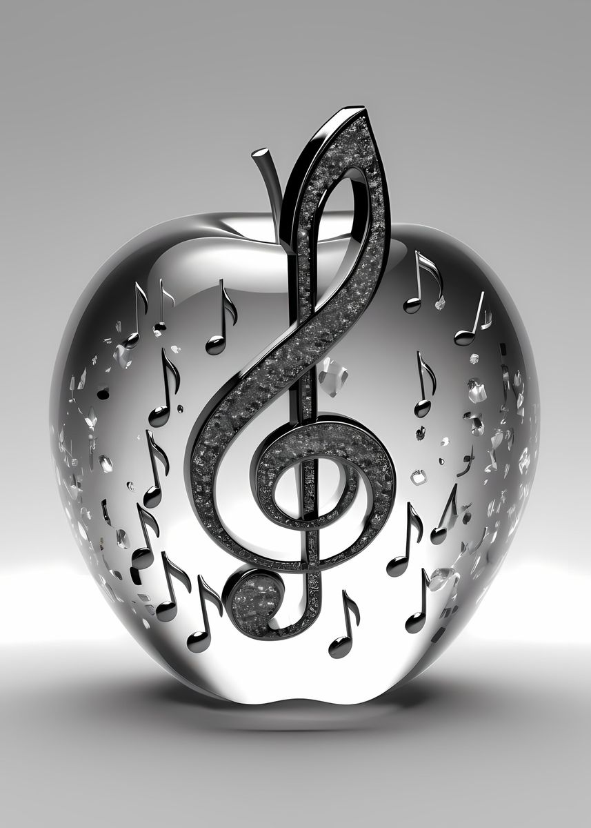 'Music Crystal Apple Jewel' Poster, picture, metal print, paint by ...