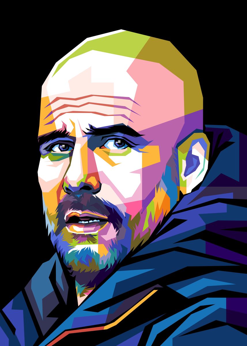 'Pep Guardiola WPAP' Poster, picture, metal print, paint by Dika Sujud ...