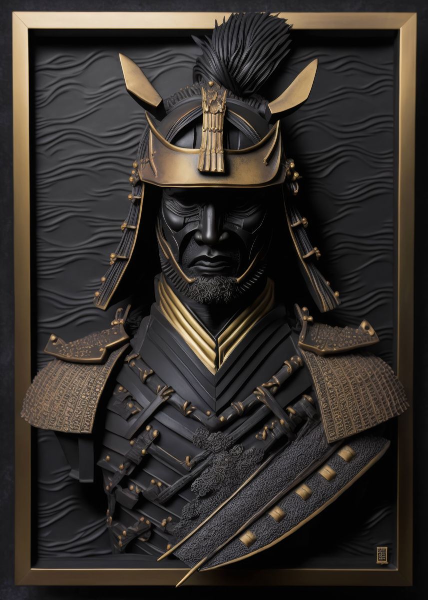 'Samurai Gold Decor' Poster, picture, metal print, paint by Morgan Yon ...
