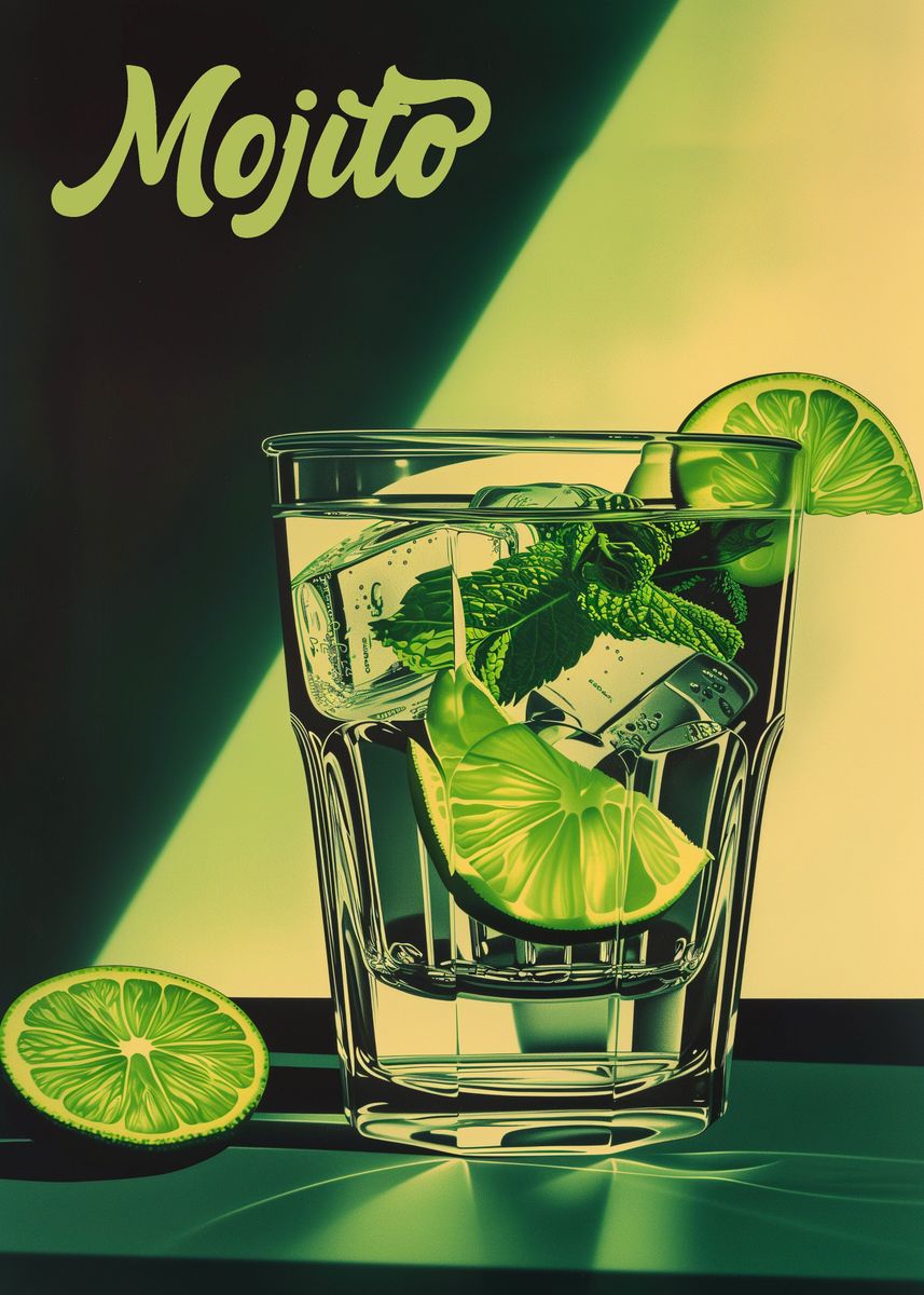 'Mojito Cocktail' Poster, picture, metal print, paint by Manaverse ...