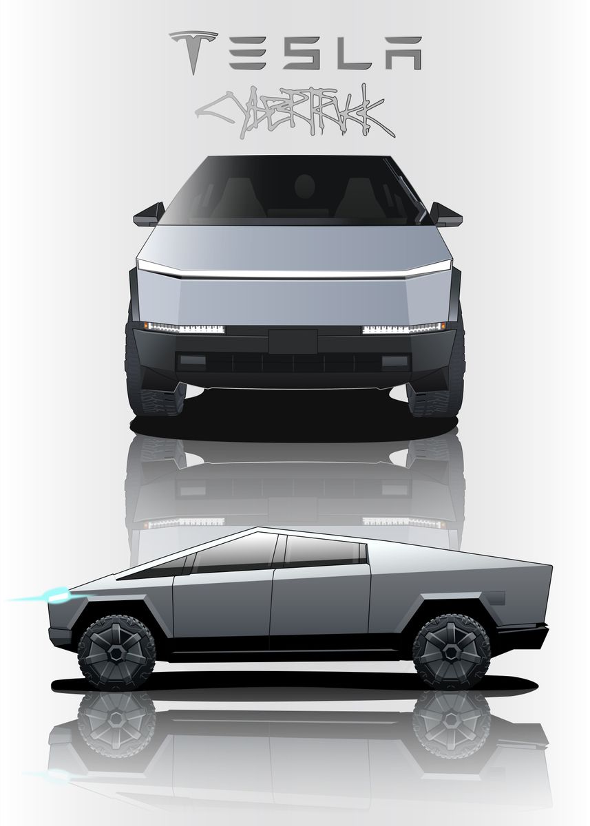 'Tesla Cybertruck' Poster, picture, metal print, paint by Conceptual ...
