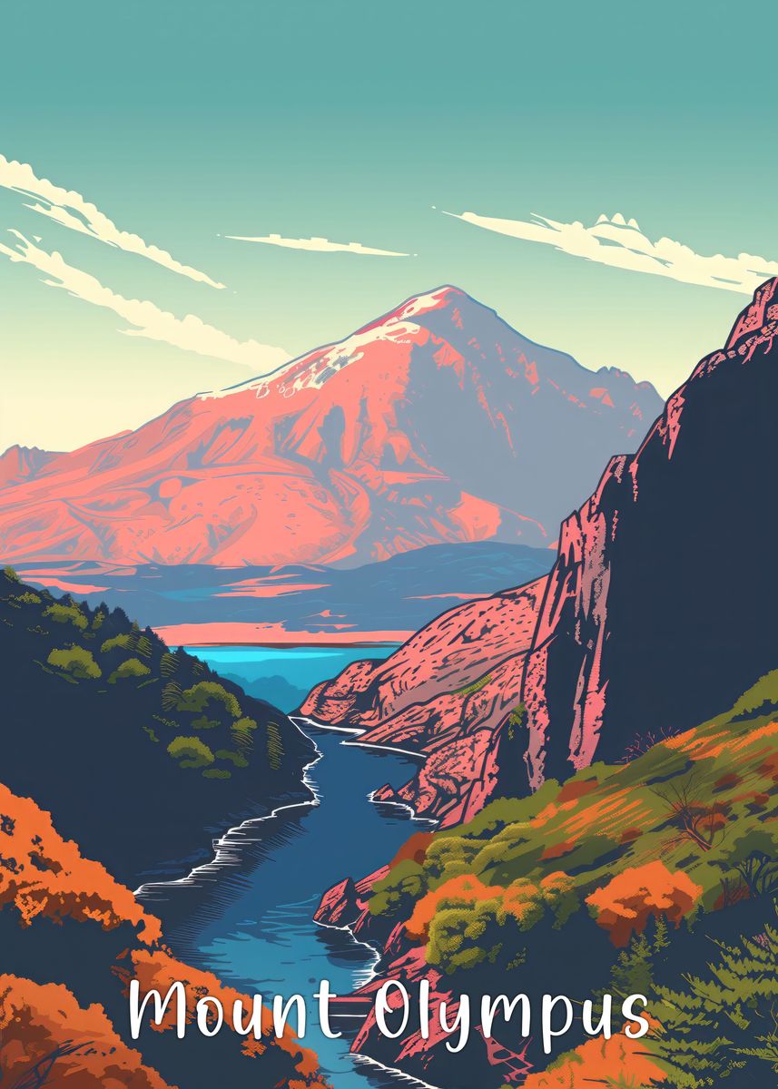 'Mount Olympus' Poster, picture, metal print, paint by Dehja | Displate