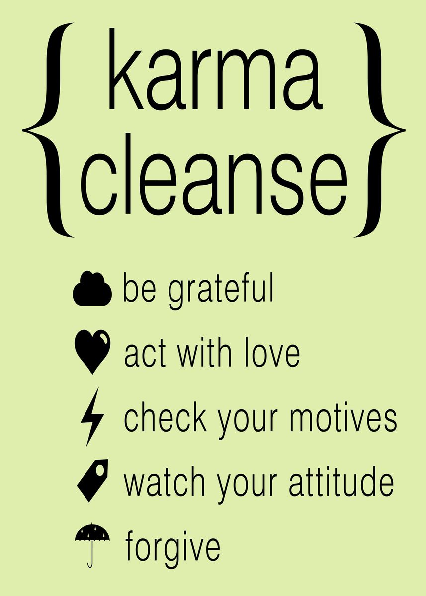 'Karma Cleanse' Poster, picture, metal print, paint by biliacci | Displate