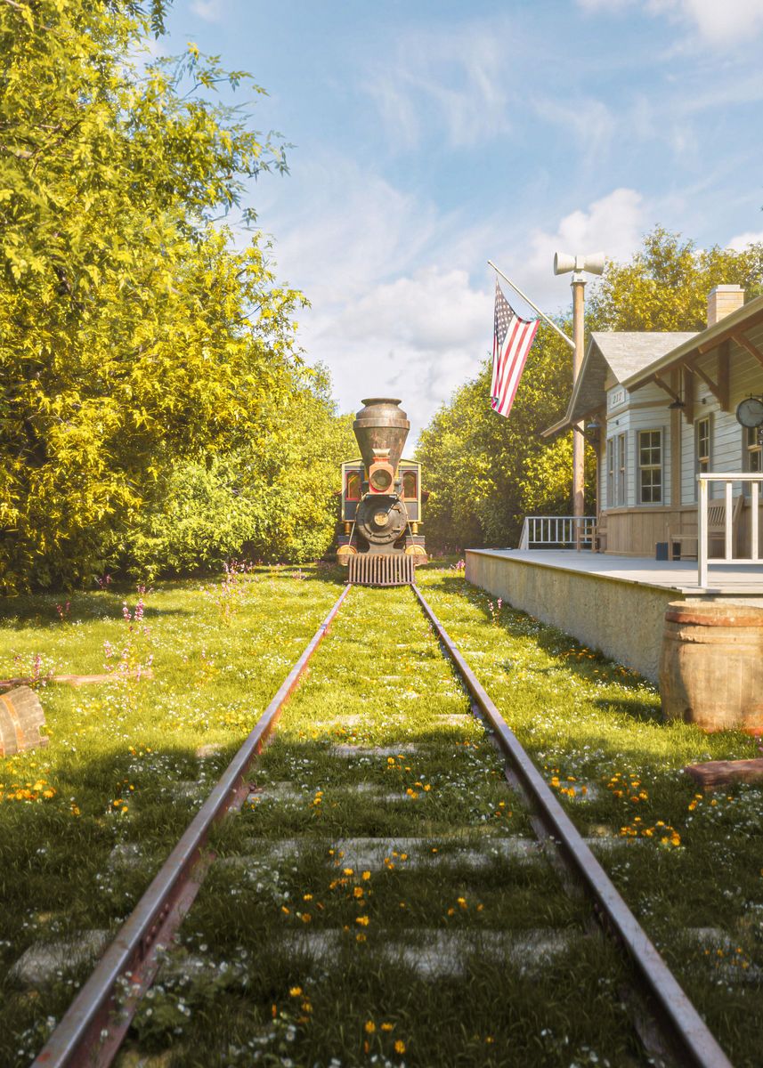 'Southern American Train' Poster, picture, metal print, paint by Jordan ...