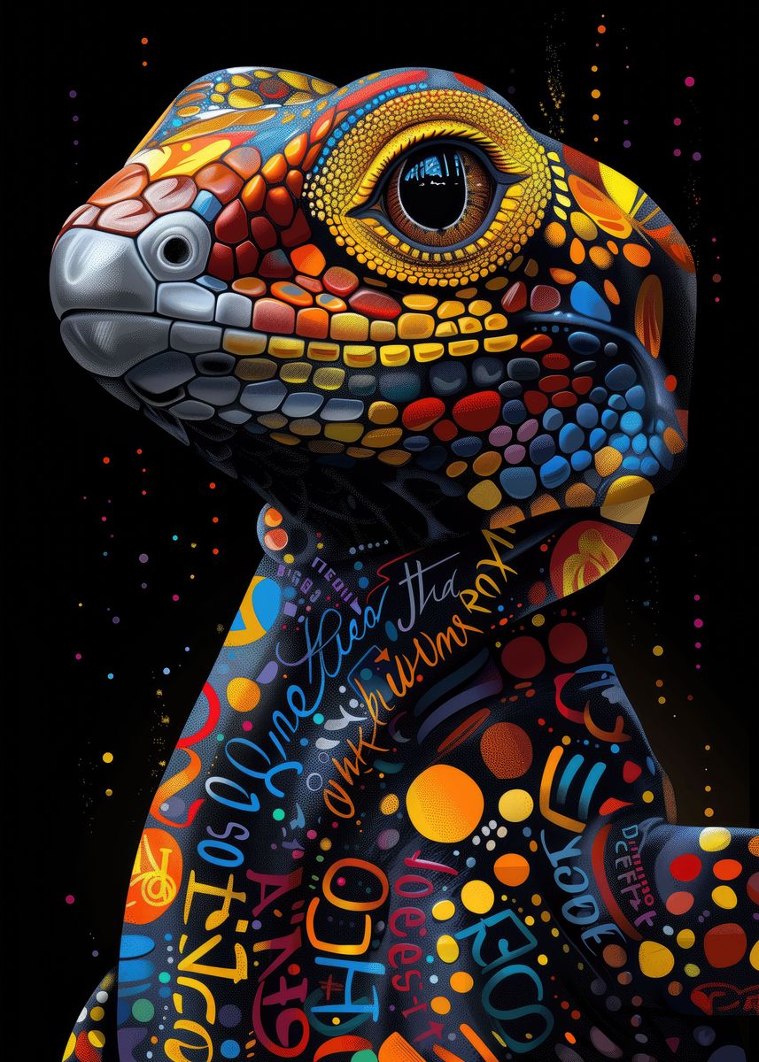 'Textured Lizard Poster' Poster, picture, metal print, paint by Wall ...