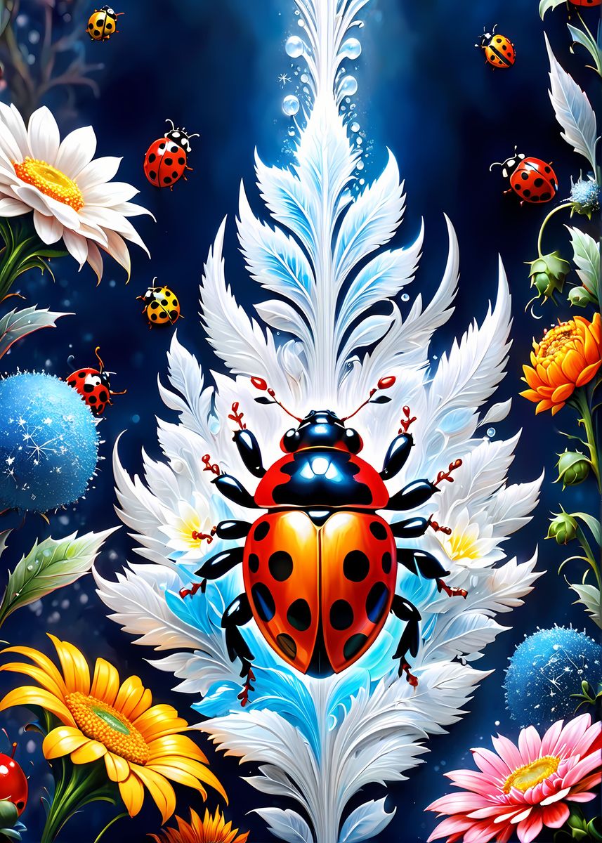 'Mythical Ladybug' Poster, picture, metal print, paint by Poster ...