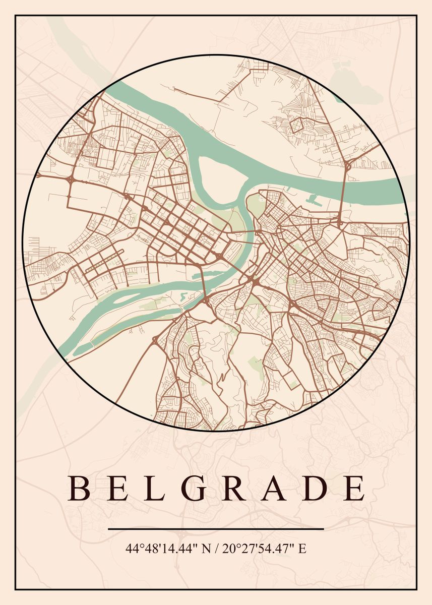 'BELGRADE' Poster, picture, metal print, paint by Illustration Art ...