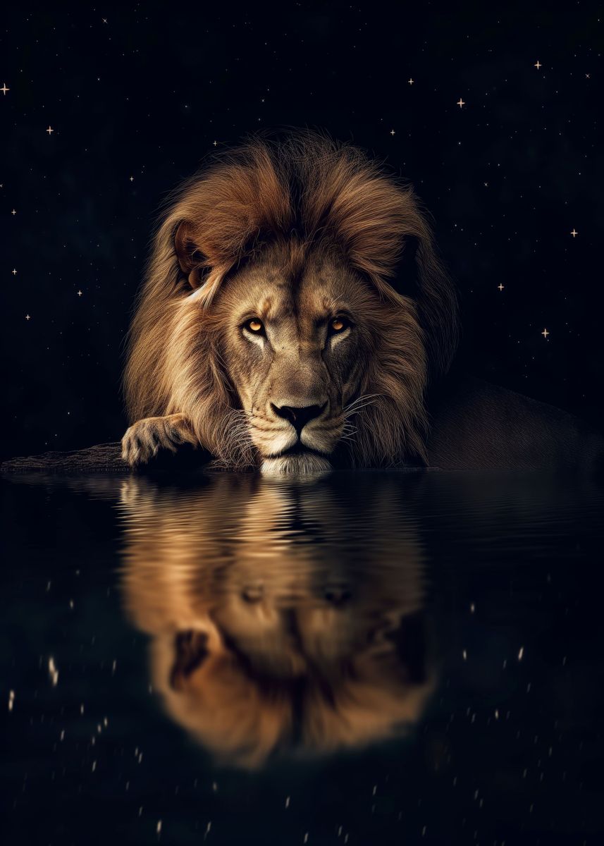 'Beautiful Magical Lion' Poster, picture, metal print, paint by Frank ...