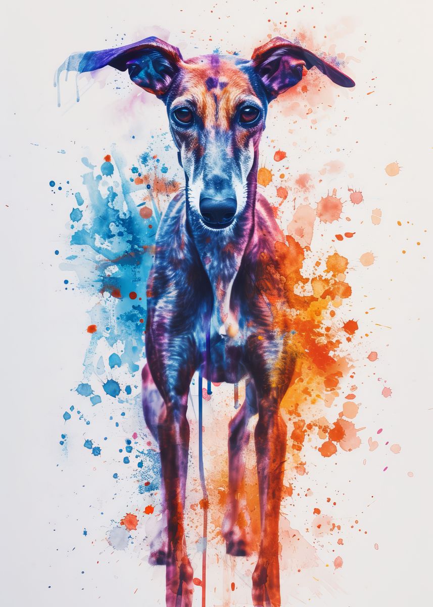 'Greyhound Watercolor' Poster, picture, metal print, paint by Henning ...