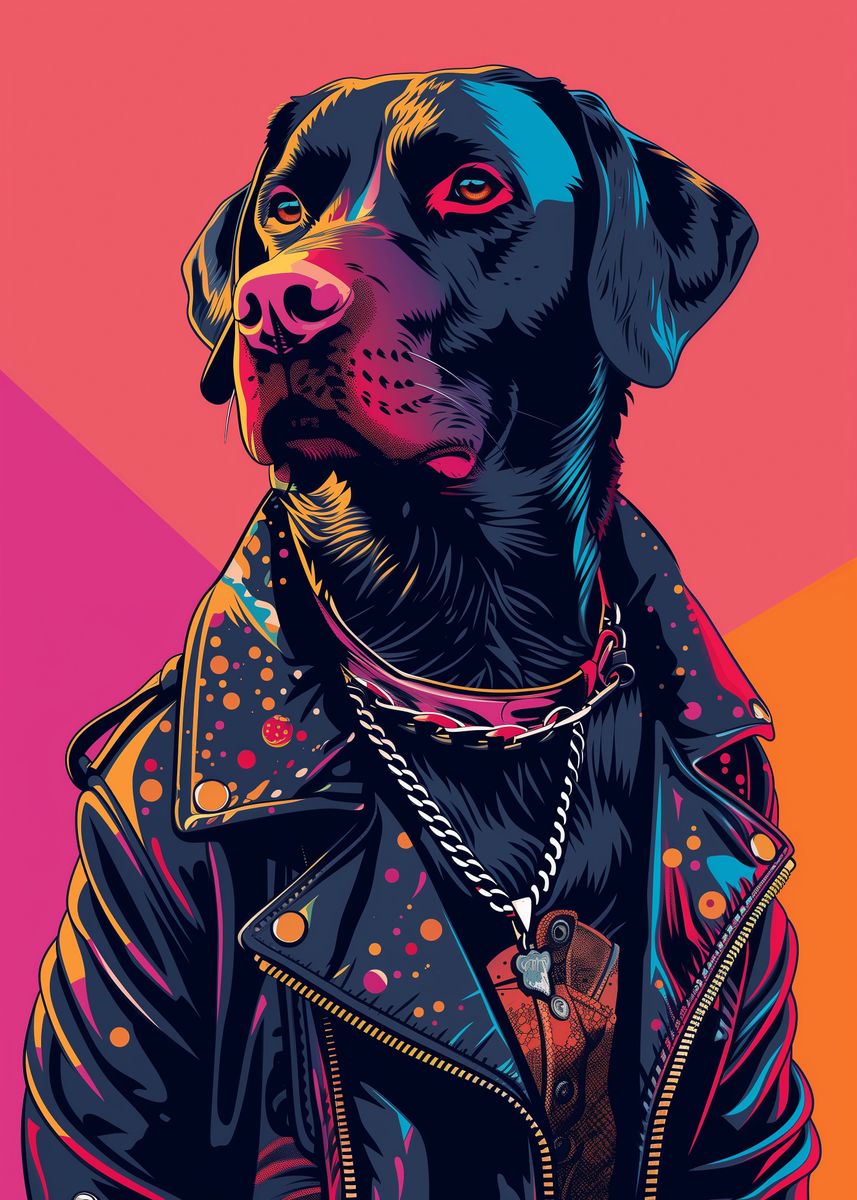 'Labrador Punk' Poster, picture, metal print, paint by HarmonicArt ...