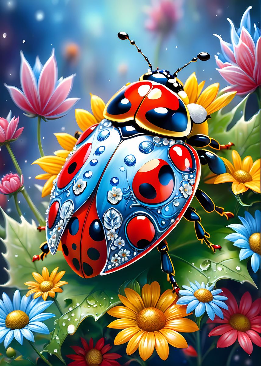 'Mythical Ladybug' Poster, picture, metal print, paint by Poster ...
