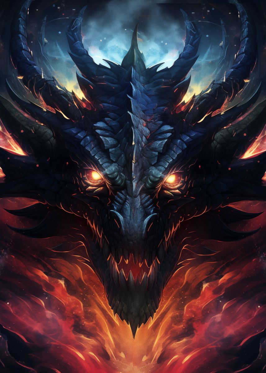 'Cosmos Dragon' Poster, picture, metal print, paint by Tyler Milligan ...