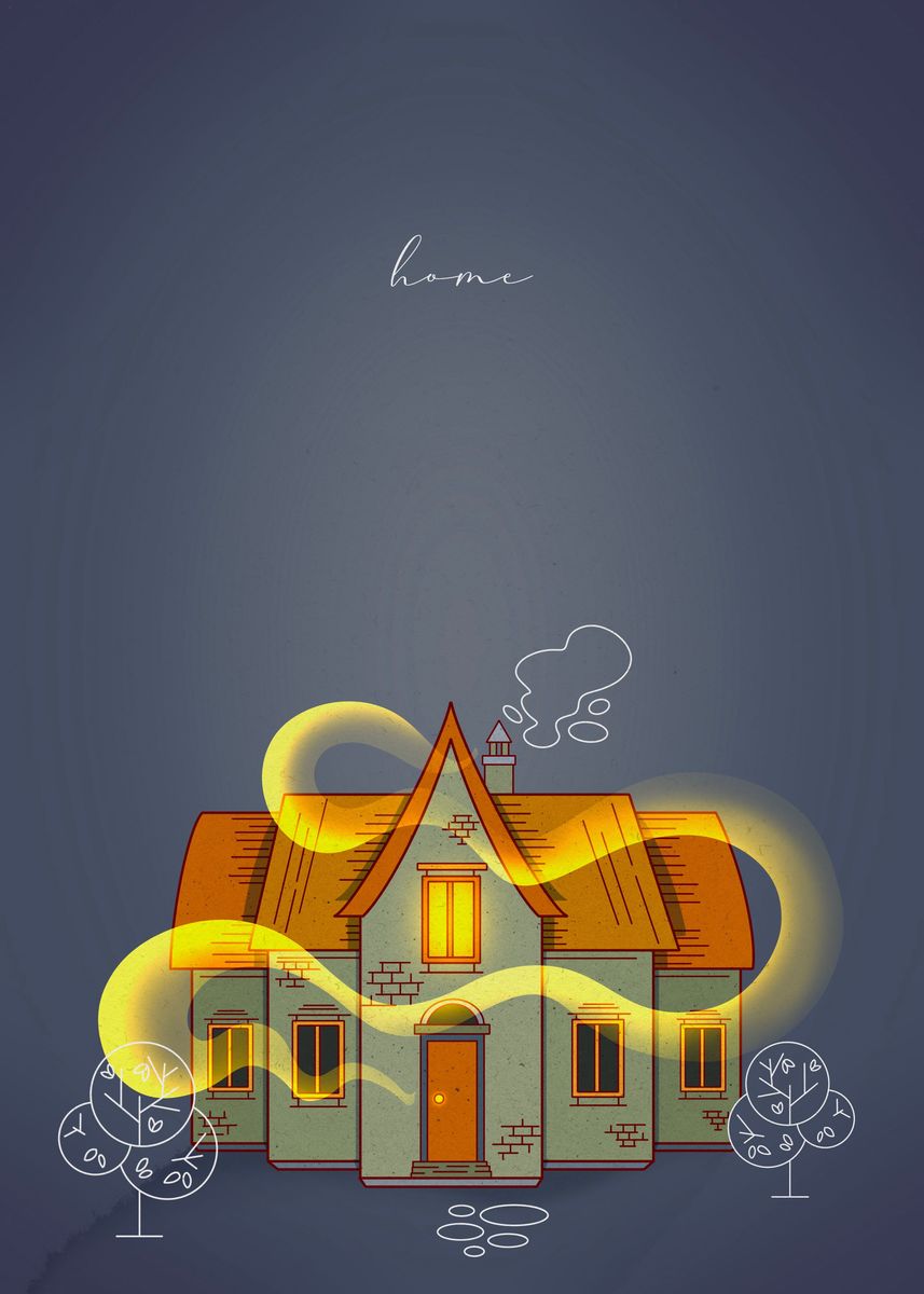 'Magical cute home' Poster, picture, metal print, paint by Aiden Tells ...