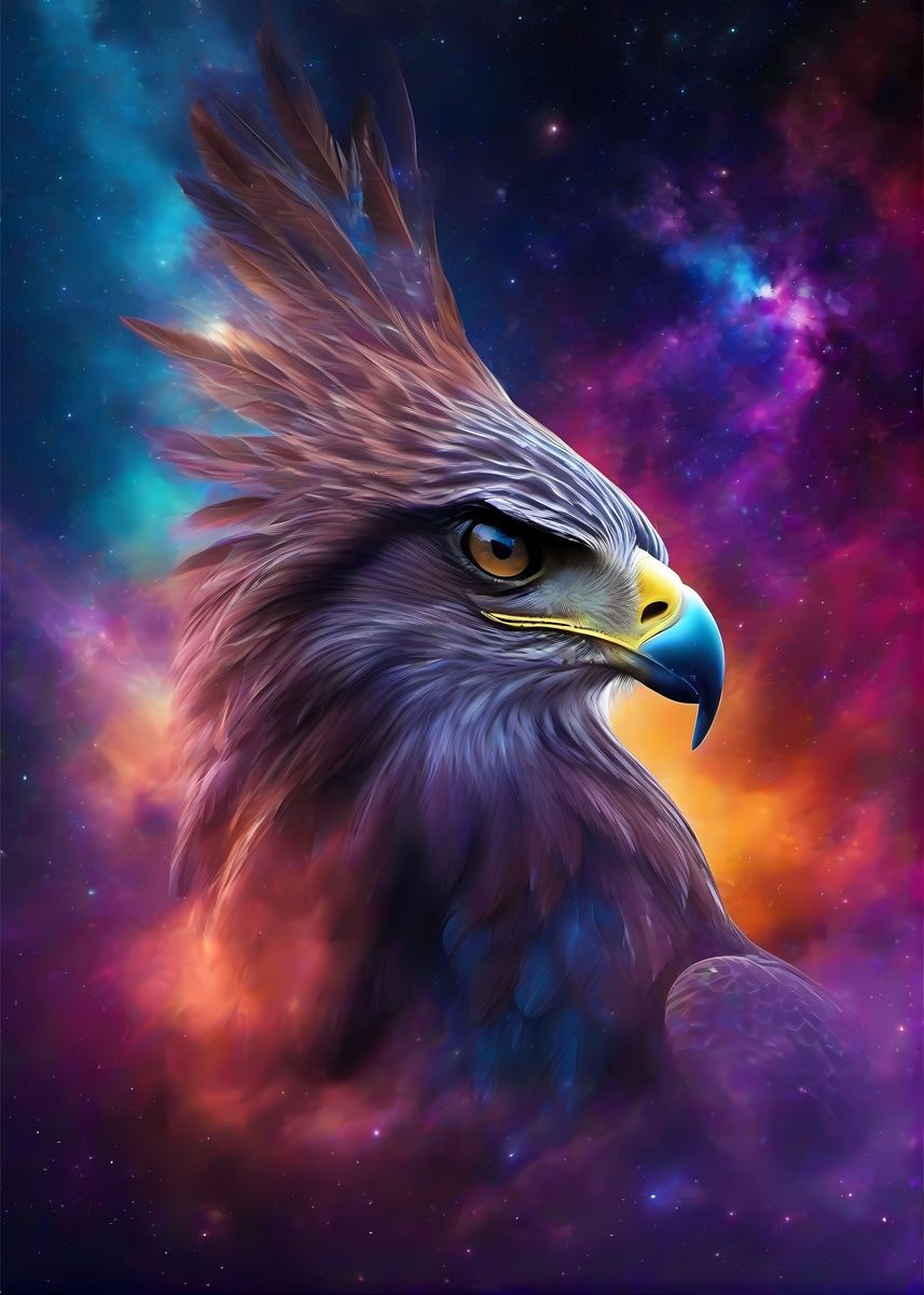 'Space Hawk' Poster, picture, metal print, paint by Gon Poster | Displate