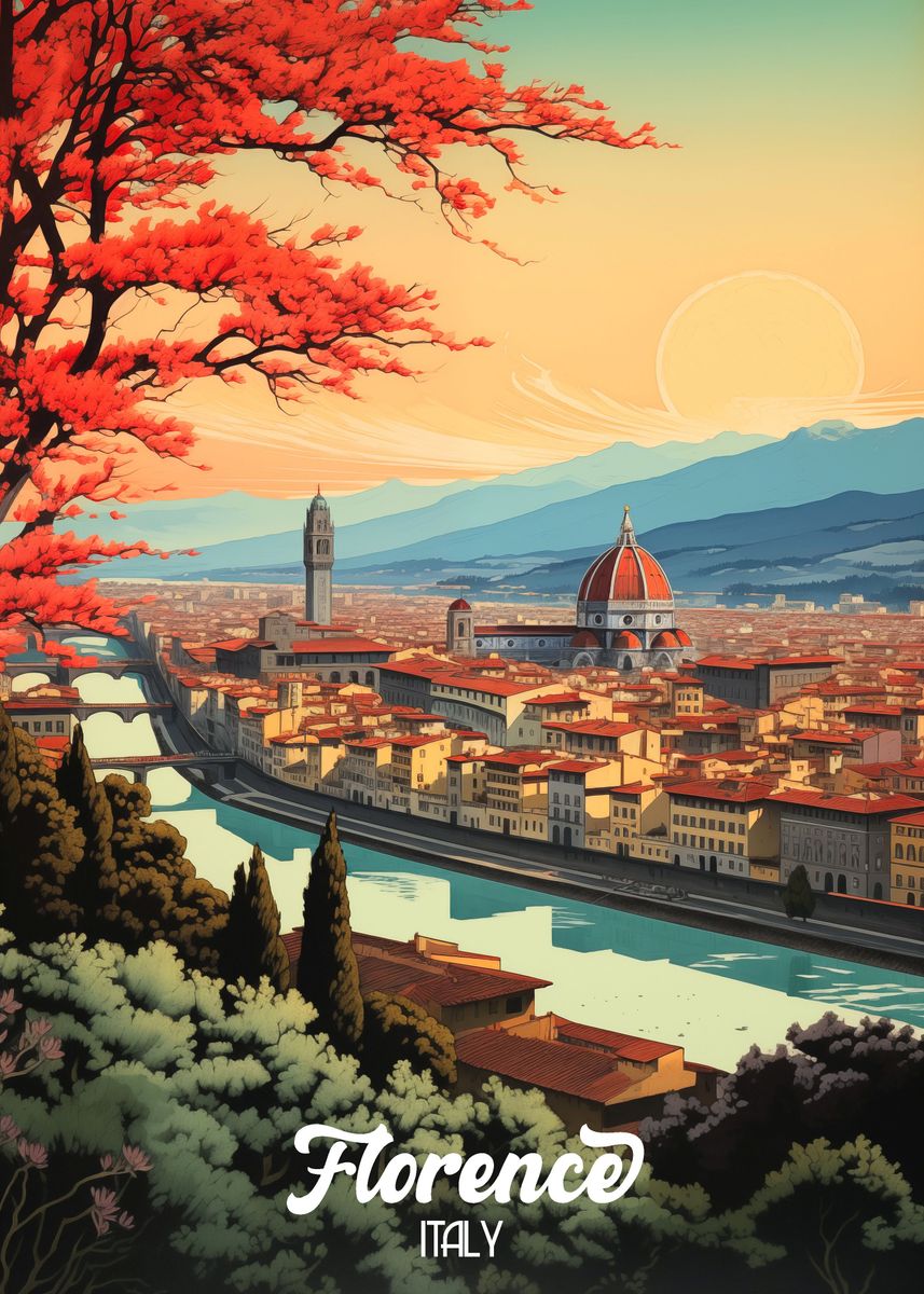 'Florence Autumn' Poster, picture, metal print, paint by Elysian ...