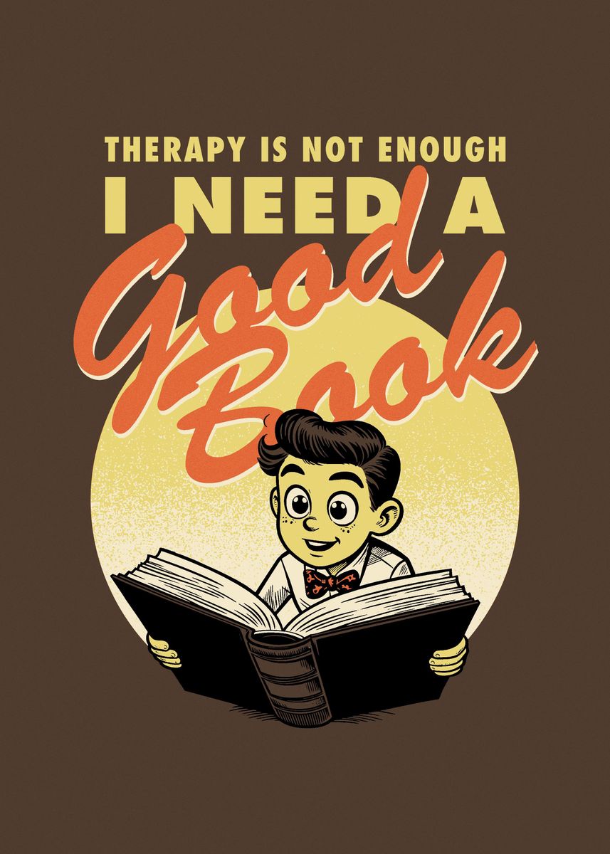 'I need a good book' Poster, picture, metal print, paint by Syahrasi ...