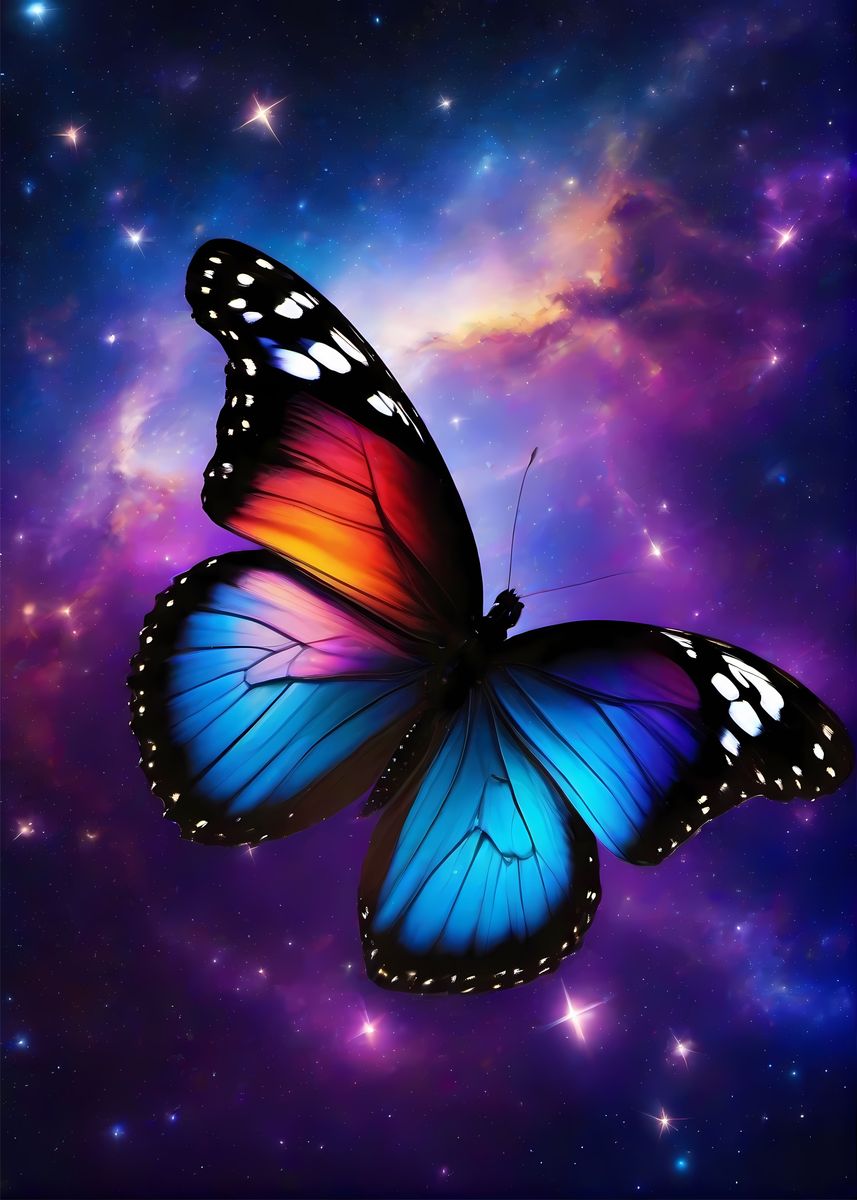 'Space Butterfly' Poster, picture, metal print, paint by Gon Poster ...