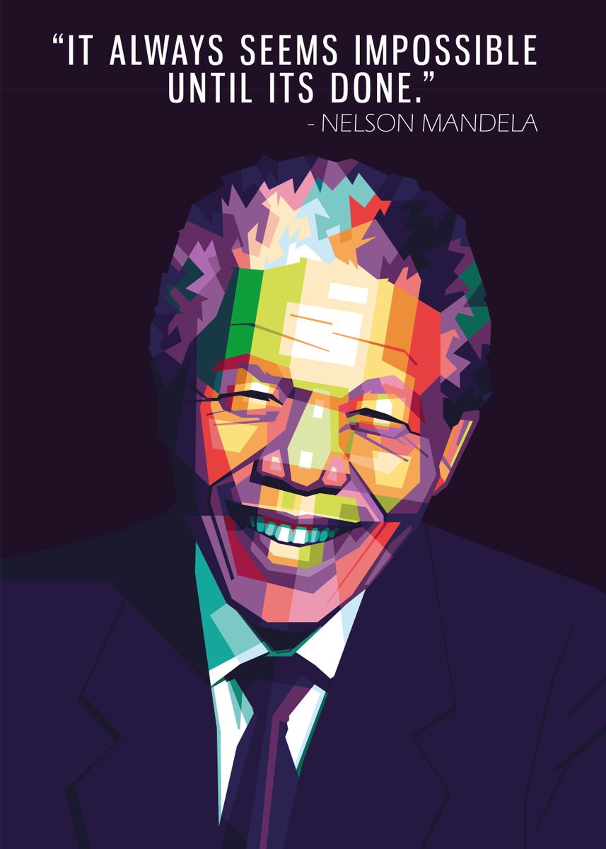 'Nelson Mandela WPAP' Poster, picture, metal print, paint by Iqbal ...