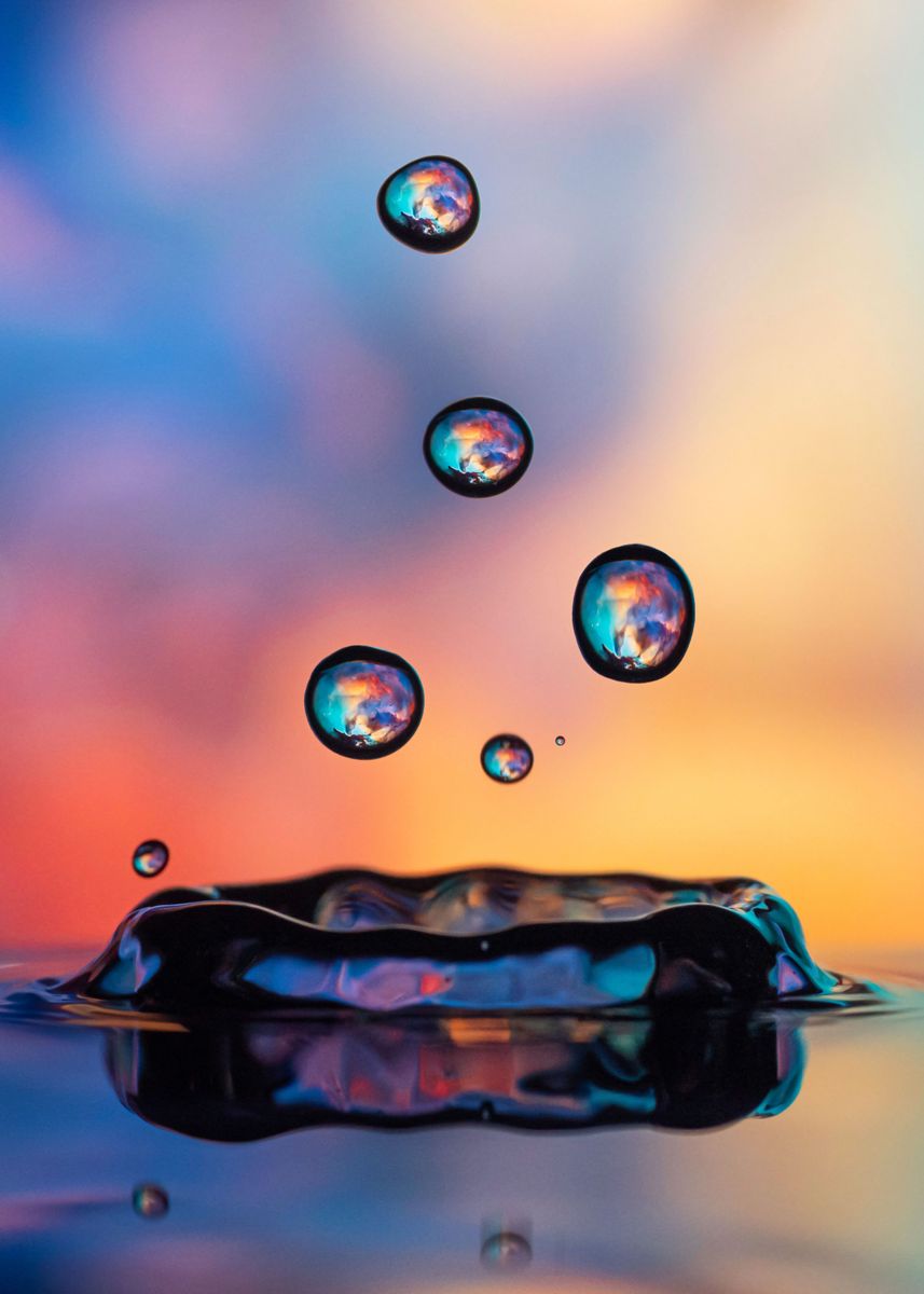 'Lagoon Nebula Drops' Poster, picture, metal print, paint by Tim ...