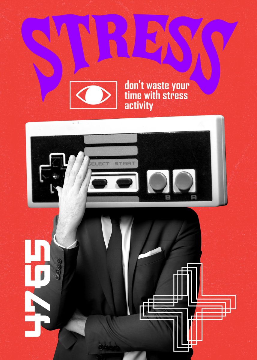 'Stress Gamer' Poster, picture, metal print, paint by Puding Vektor ...