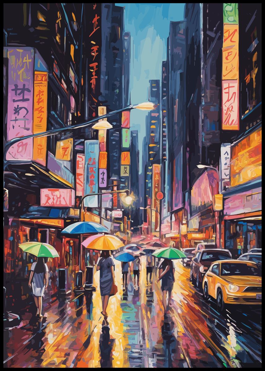 'Urban Serenity' Poster, picture, metal print, paint by Yess | Displate