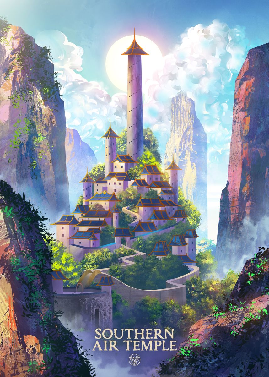 'Air Temple Geeky Travel' Poster, picture, metal print, paint by Avatar ...