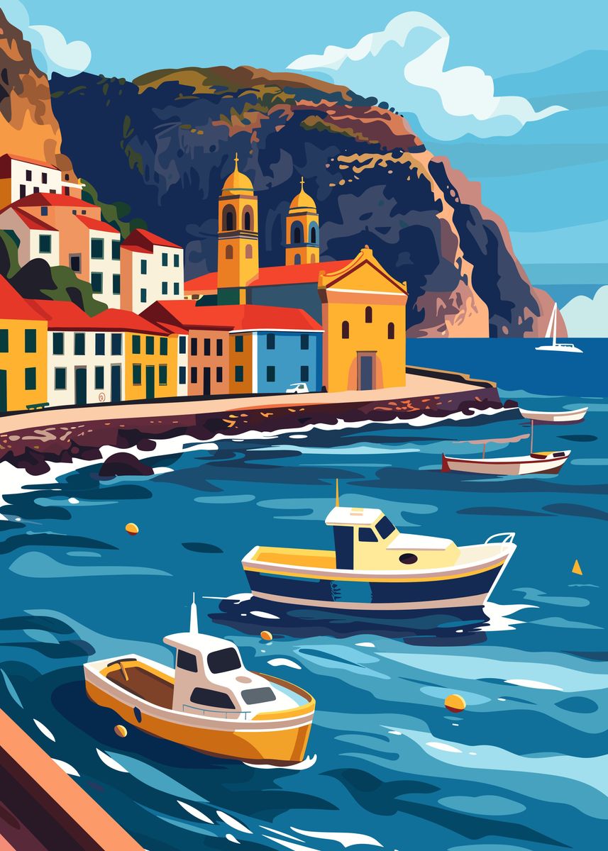 'Madeira Portugal' Poster, picture, metal print, paint by Mesh | Displate