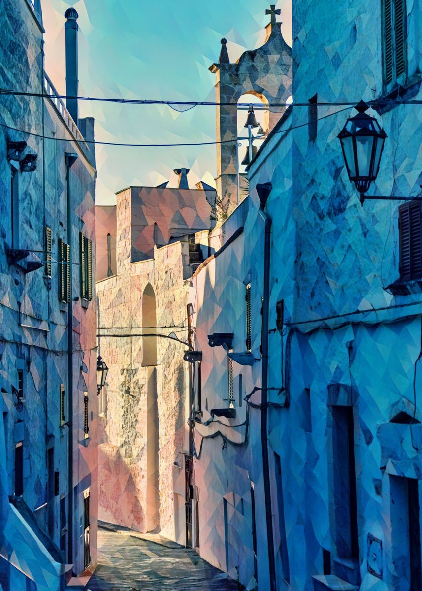 'Little alley in Ostuni' Poster, picture, metal print, paint by Sergio ...