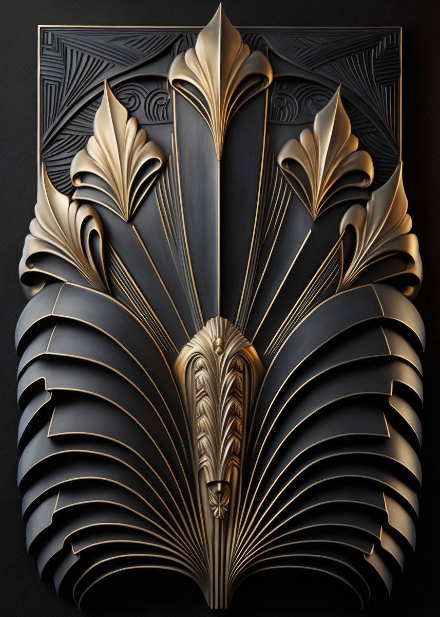 'Gold Relief Deco' Poster, picture, metal print, paint by Morgan Yon ...