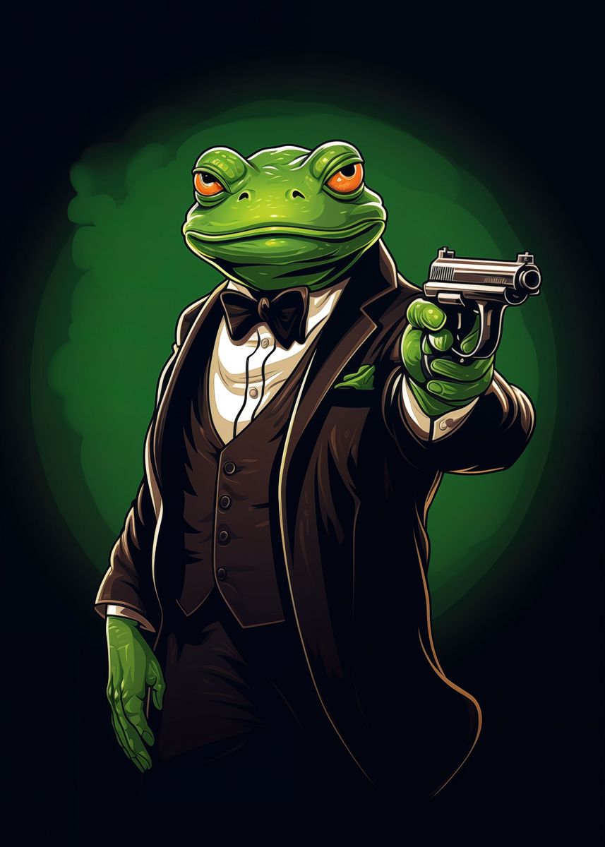 'Gangster frog' Poster, picture, metal print, paint by Powerful Words ...
