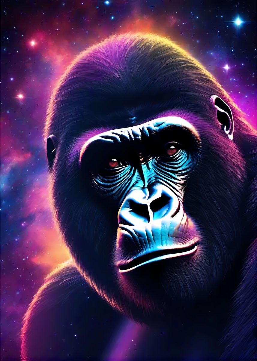 'Space Gorilla' Poster, picture, metal print, paint by Gon Poster ...
