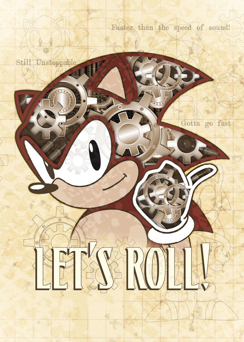 'Let's Roll' Poster, picture, metal print, paint by Sonic the Hedgehog ...
