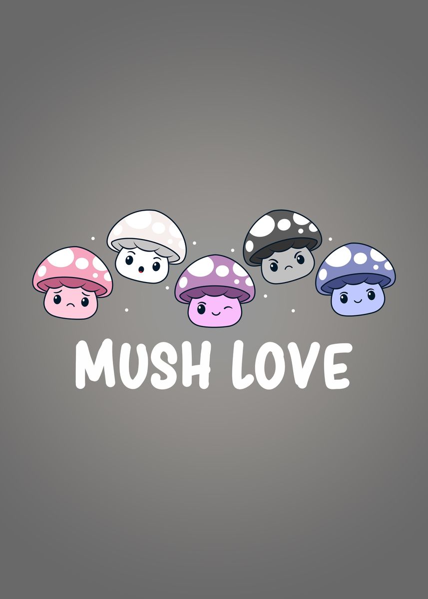 'Genderfluid Pride Mushroom' Poster, picture, metal print, paint by Graphic Monster | Displate