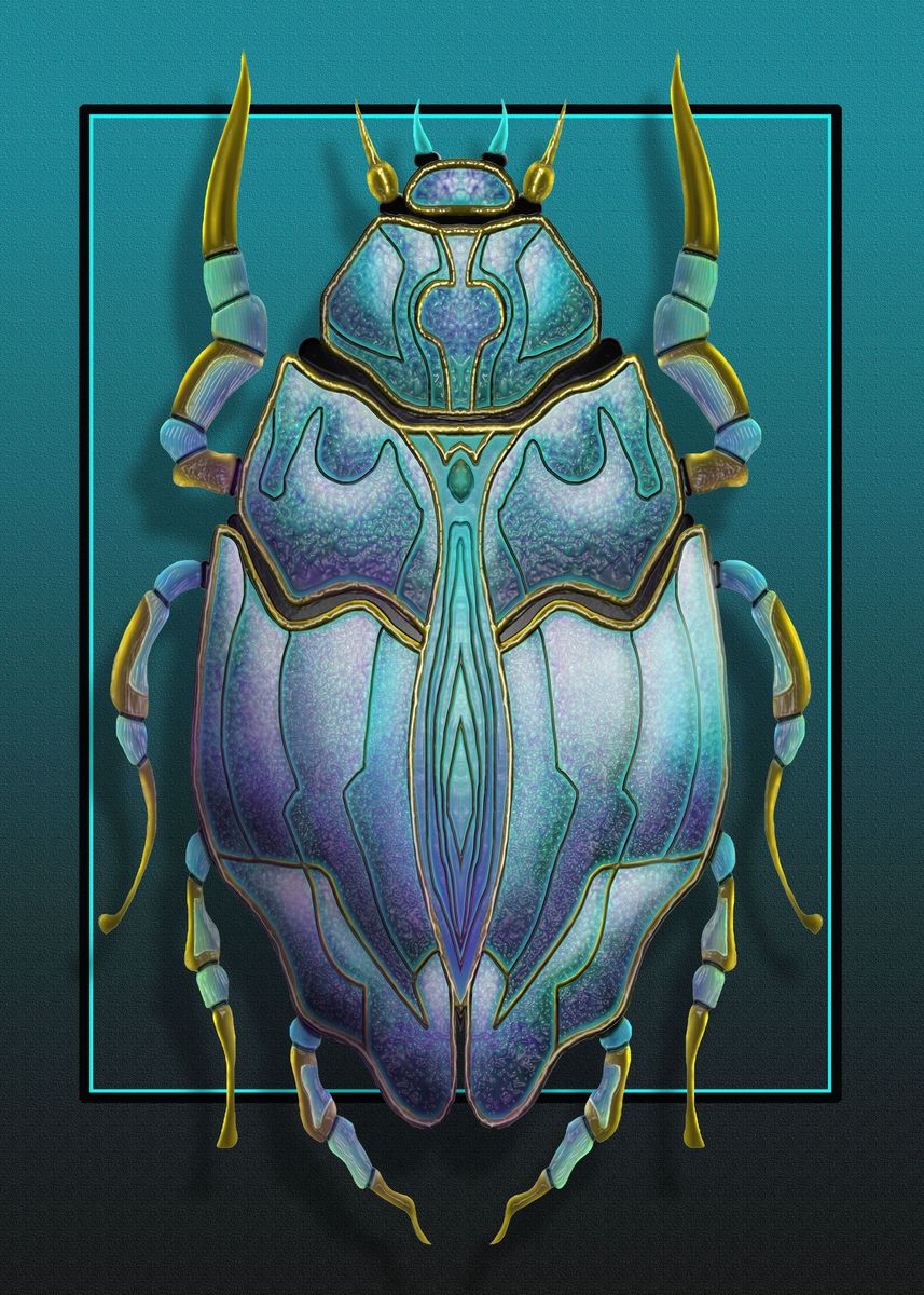 'Scarab' Poster, picture, metal print, paint by Stuart Painter | Displate