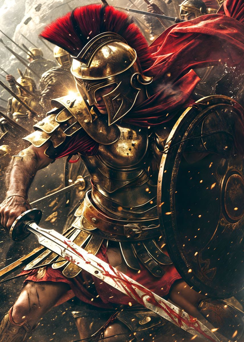 'spartan warrior 300' Poster, picture, metal print, paint by Zeeshan ...