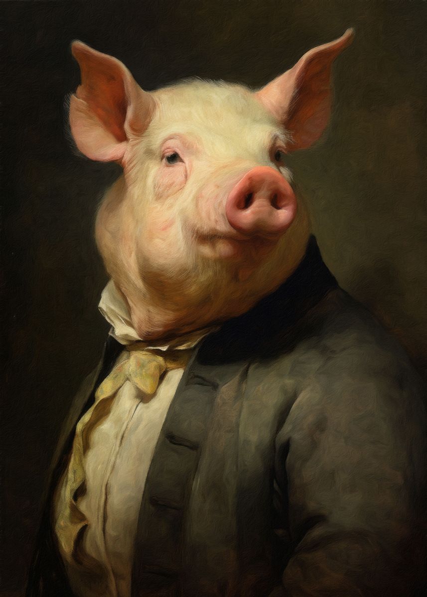 'Aristocratic pig' Poster, picture, metal print, paint by goljakoff ...
