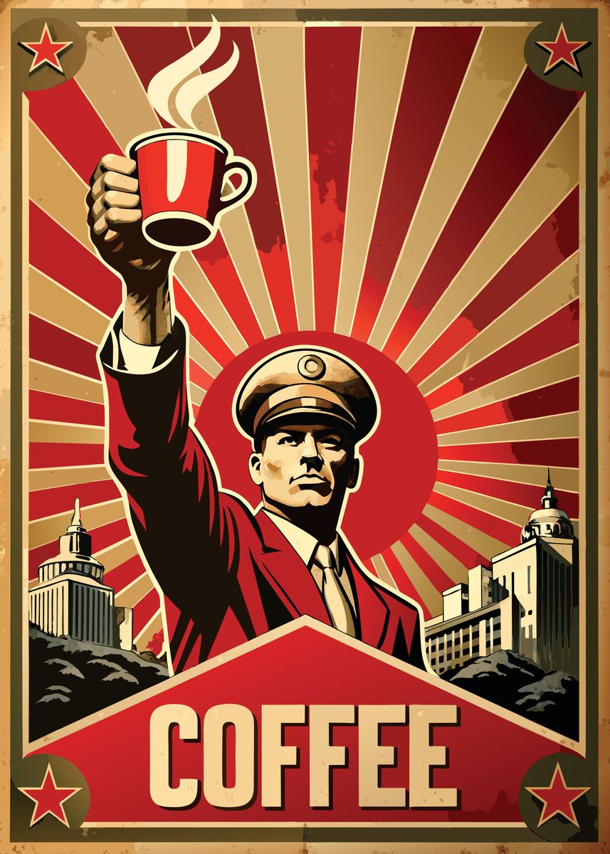 'Kaffee Propaganda' Poster, picture, metal print, paint by Fireabend ...
