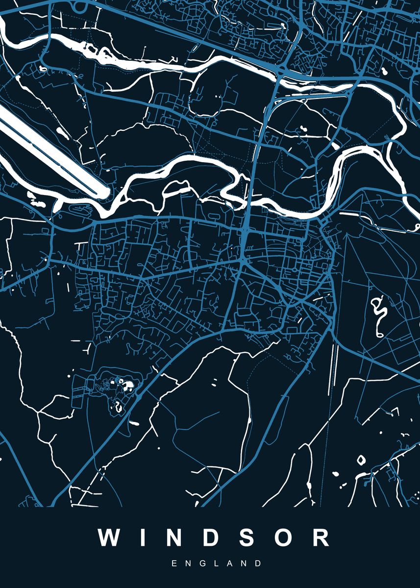 'WINDSOR ENGLAND UK' Poster, picture, metal print, paint by UrbanMaps ...