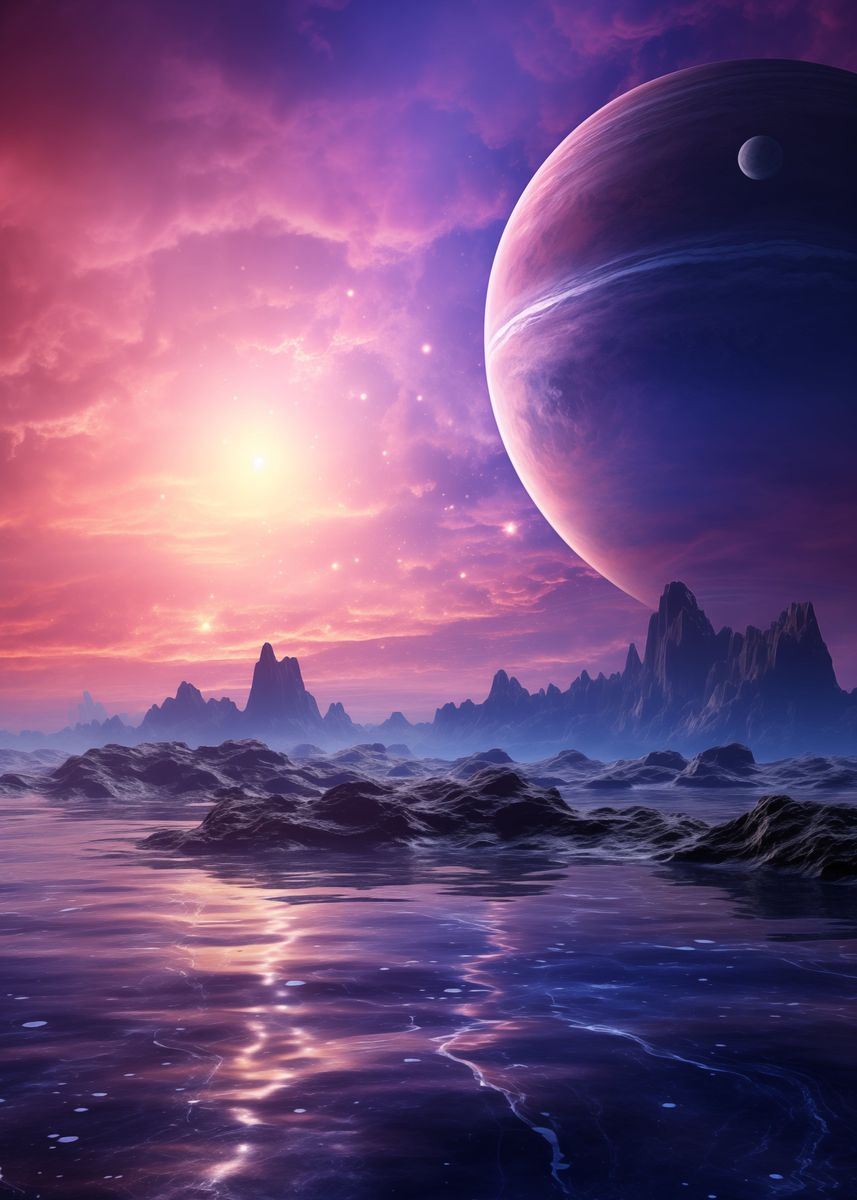 'Violet Alien planet' Poster, picture, metal print, paint by Yuki ...