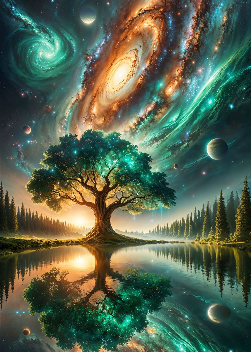 'Cosmic Infinity Grove' Poster, picture, metal print, paint by ...
