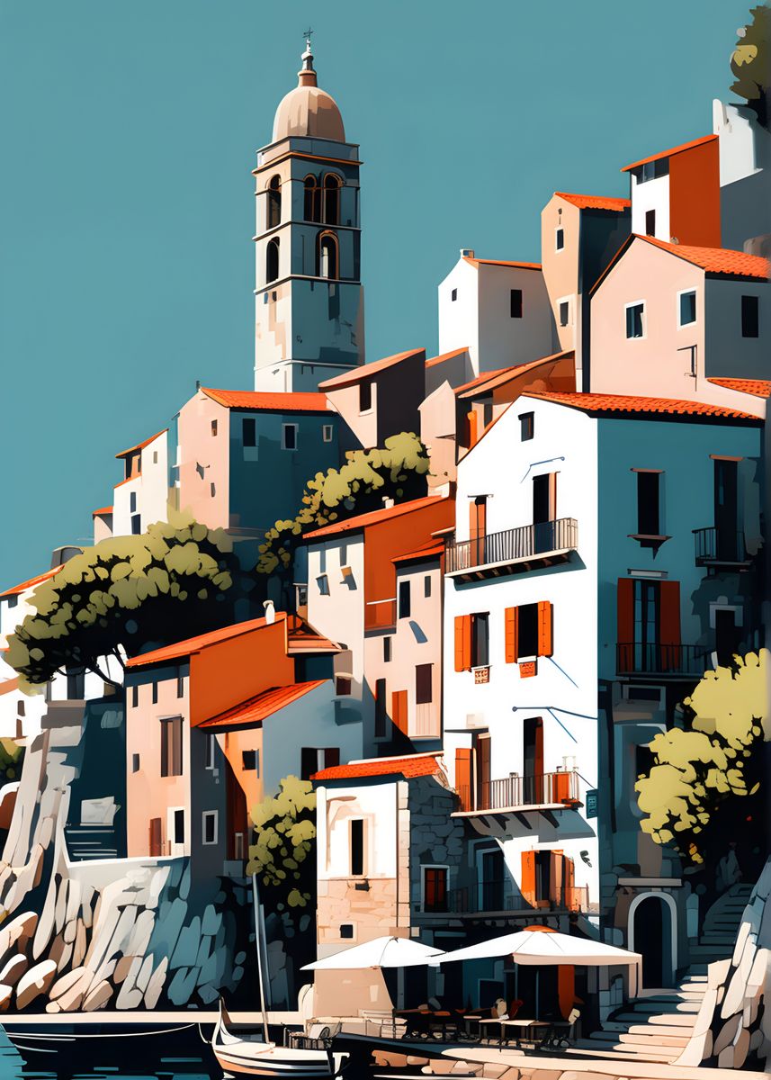 'Porto Vecchio Peace' Poster, picture, metal print, paint by ...