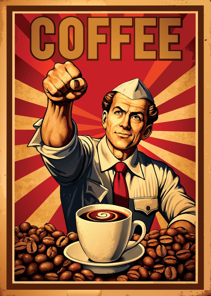 'Coffee Propaganda' Poster, picture, metal print, paint by Fireabend ...