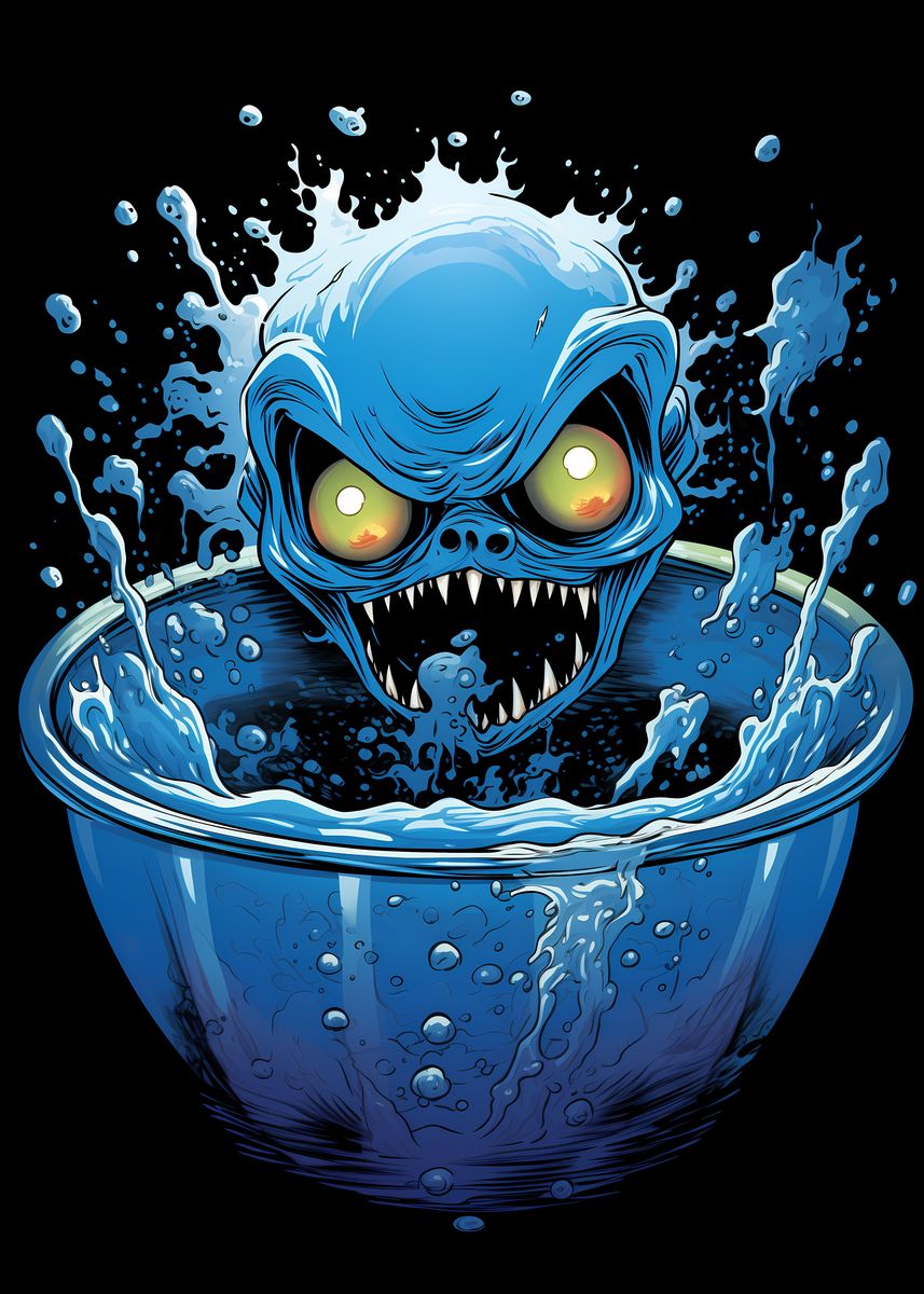 'Creepy Head Bowl' Poster, picture, metal print, paint by Spooky Blob ...