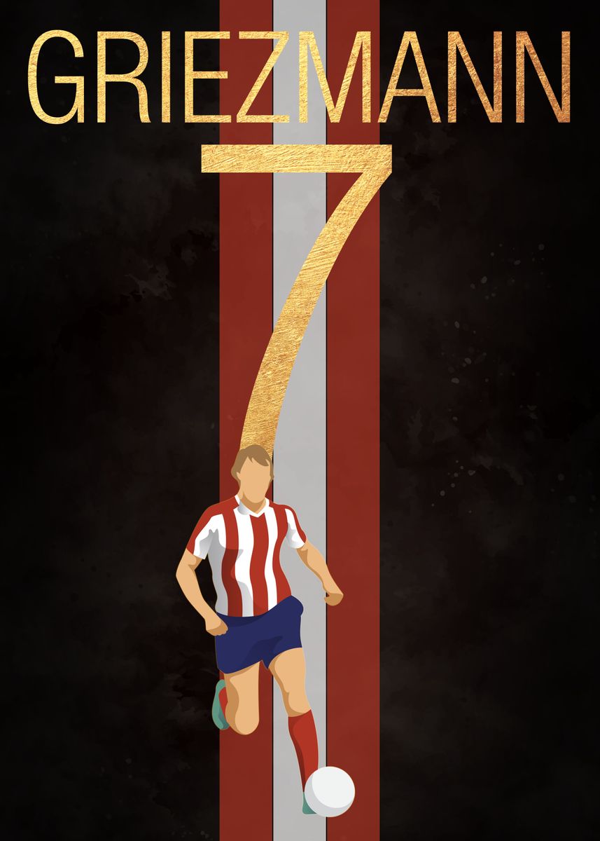 'Antoine Griezmann Atletic' Poster, picture, metal print, paint by Kaye ...