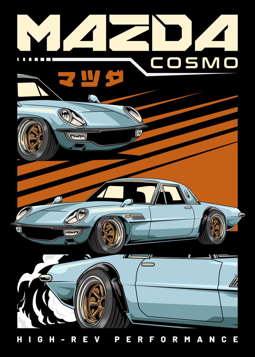 'Retro Cosmo Car' Poster, picture, metal print, paint by Berkah Jaya ...
