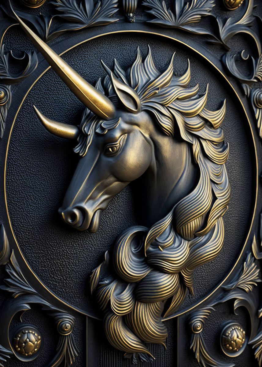 'Gold Relief Deco' Poster, picture, metal print, paint by Morgan Yon ...
