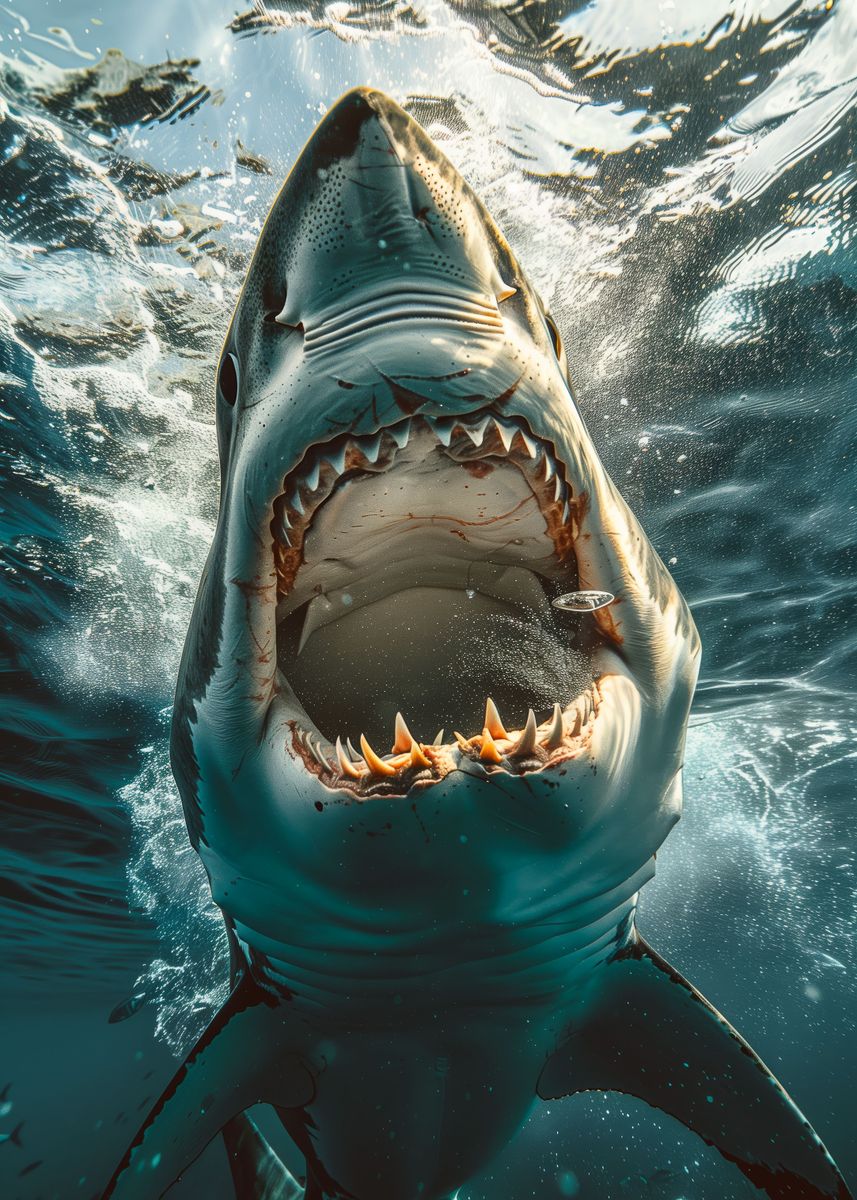 'Great white shark' Poster, picture, metal print, paint by goljakoff ...