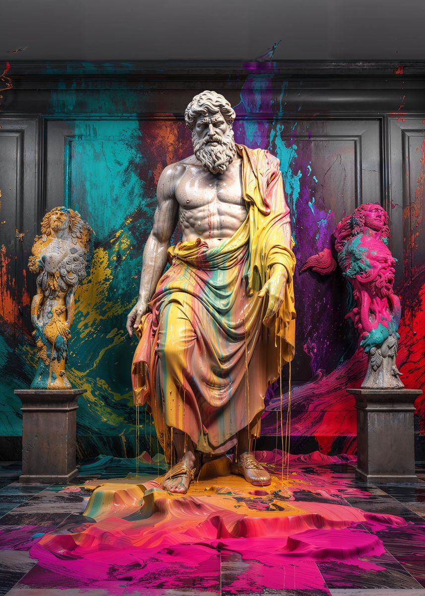 'Chromatic Zeus' Poster, picture, metal print, paint by Mr Relative ...