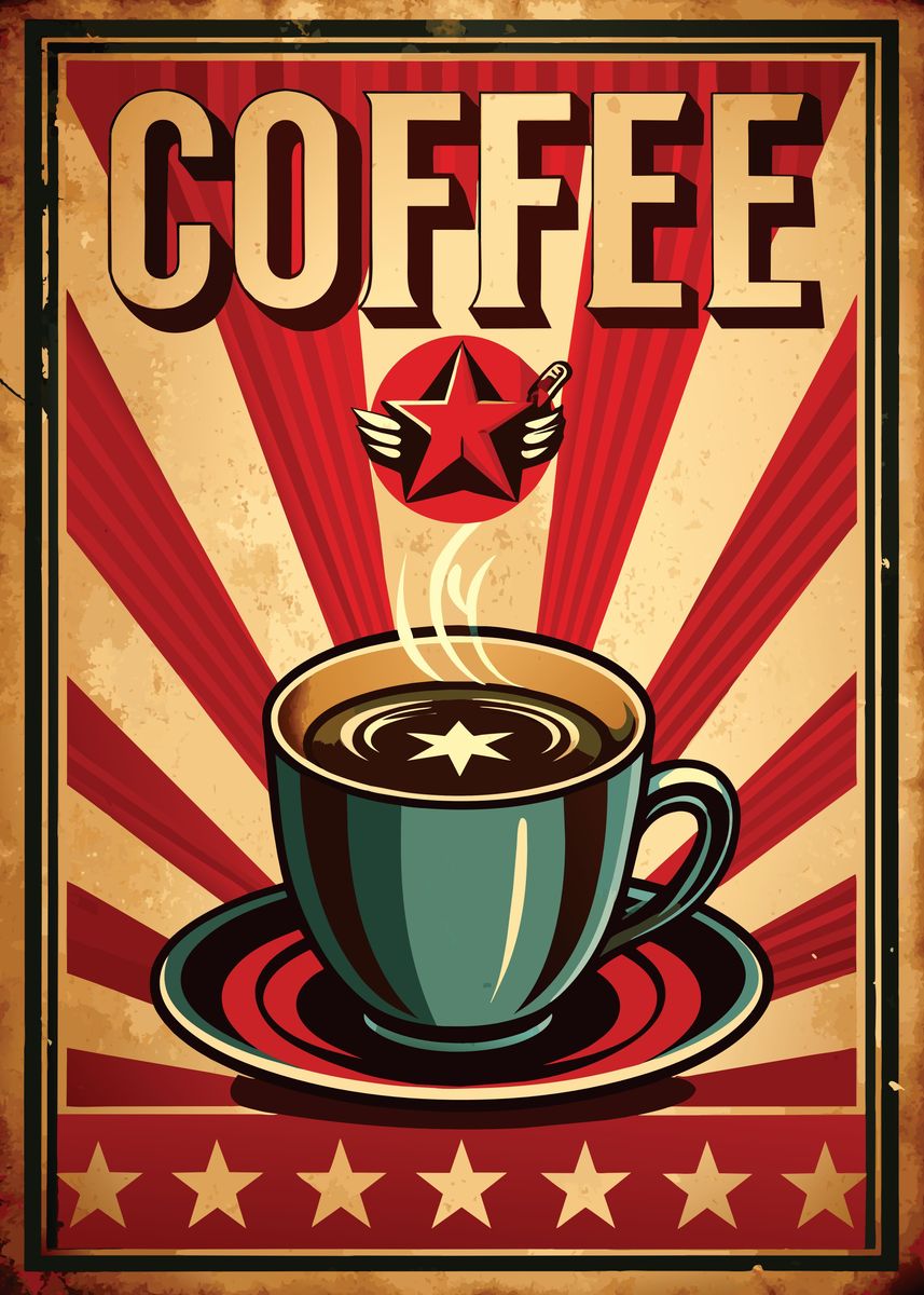 'Coffee Propaganda' Poster, picture, metal print, paint by Fireabend ...